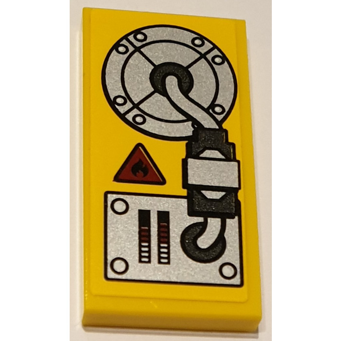 LEGO Tile 2 x 4 with Fire Danger Sign and Mechanical Sticker (87079 ...