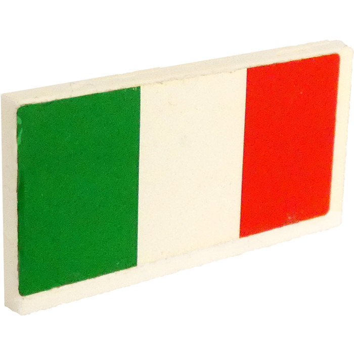 LEGO Tile 2 x 4 with Italian Flag Sticker (87079) | Brick Owl - LEGO ...