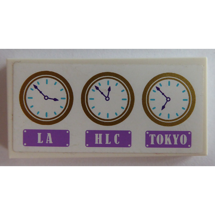 LEGO Tile 2 x 4 with LA - HLC - Tokyo Wall Clocks Sticker (87079 ...