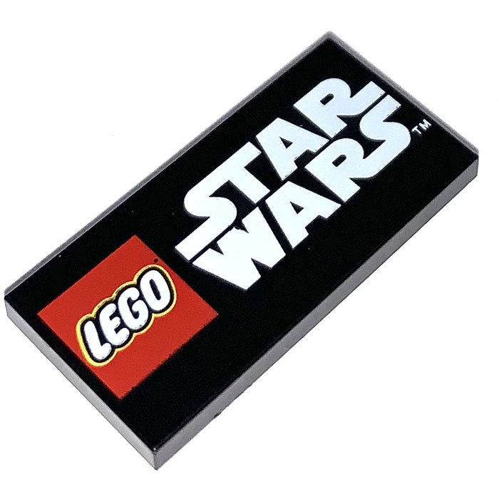 LEGO Tile 2 x 4 with Lego Emblem and STAR WARS TM Logo (1538 / 87079 ...