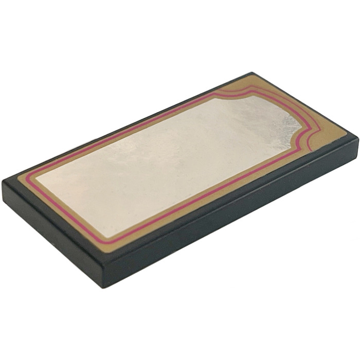 LEGO Tile 2 x 4 with Mirror in Red and Gold Frame Sticker (87079 ...