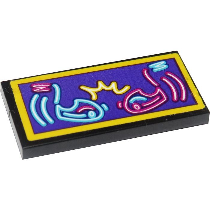 LEGO Tile 2 x 4 with neon sign with bumpers cars Sticker (87079 ...