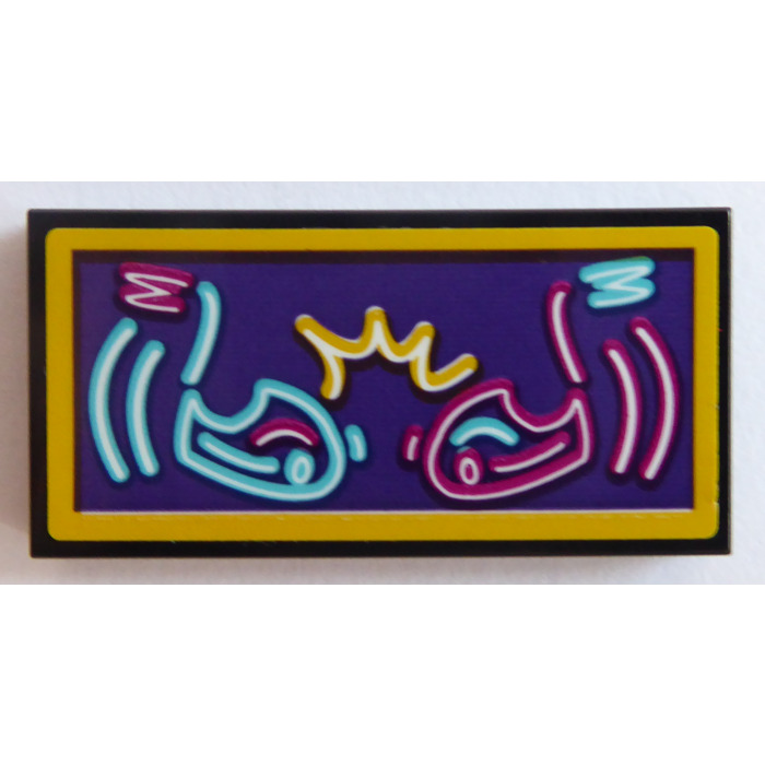 LEGO Tile 2 x 4 with neon sign with bumpers cars Sticker (87079 ...