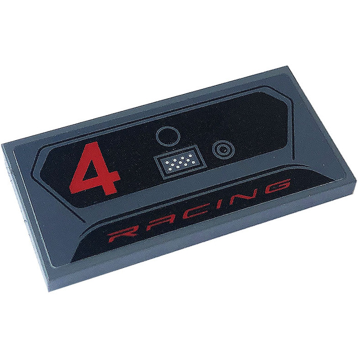LEGO Tile 2 x 4 with Number 4, 'RACING' Sticker (87079) | Brick Owl ...