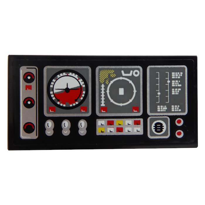 LEGO Tile 2 x 4 with Panel with indicators controlling the helicopter ...
