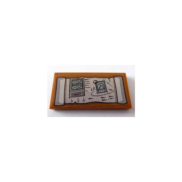 LEGO Tile 2 x 4 with Parchment with Photos Sticker (87079) | Brick Owl ...