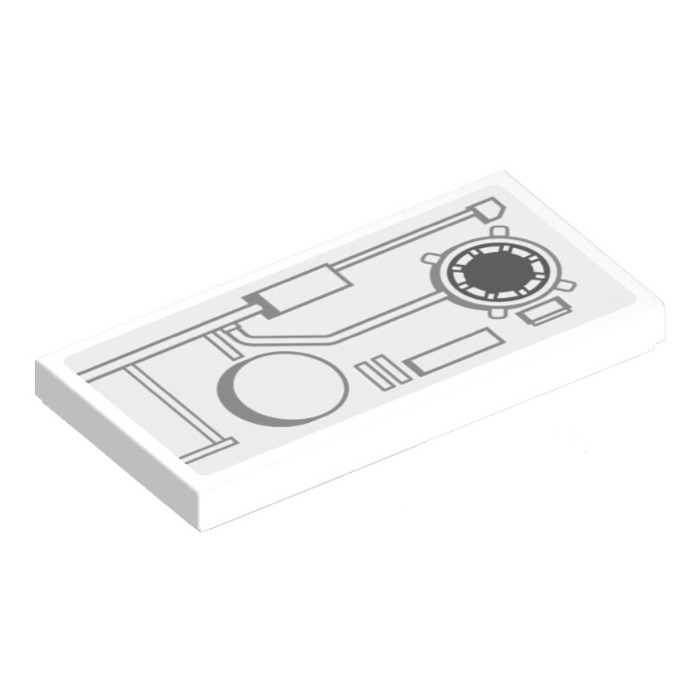 LEGO Tile 2 x 4 with Pipework (Inner Left) Sticker (87079) | Brick Owl ...