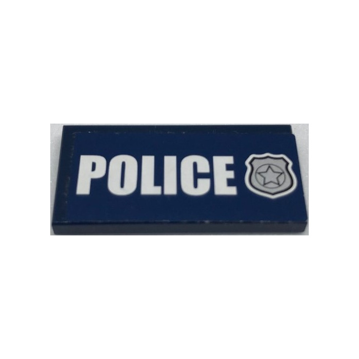 LEGO Tile 2 x 4 with POLICE and badge Sticker (87079) | Brick Owl ...