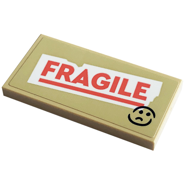 LEGO Tile 2 x 4 with Red 'FRAGILE' Sticker (87079) | Brick Owl - LEGO ...