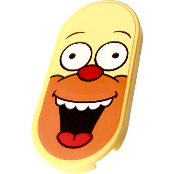 LEGO Tile 2 x 4 with Rounded Ends with Krusty Face Sticker (66857 ...