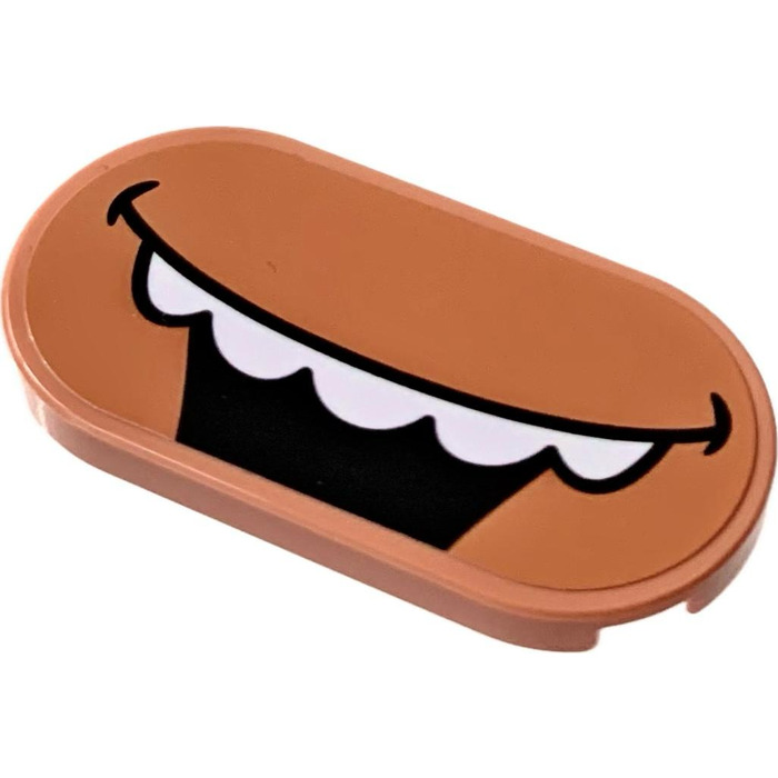LEGO Tile 2 x 4 with Rounded Ends with Mouth with Teeth Sticker (66857 ...