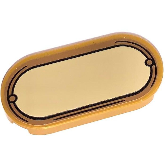 LEGO Tile 2 x 4 with Rounded Ends with Name Tag Sticker (66857) | Brick ...