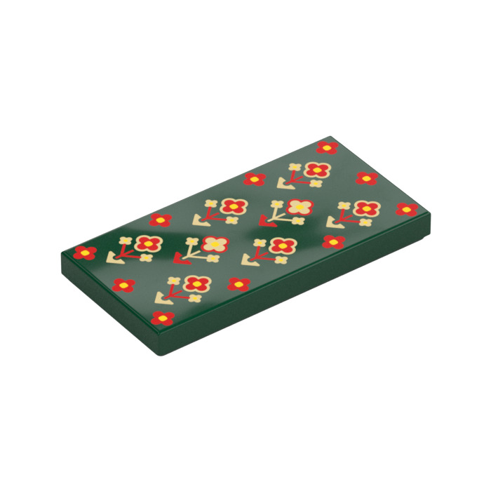 LEGO Tile 2 x 4 with Rug with Red, Yellow and Gold Flowers (87079 ...