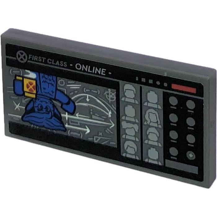LEGO Tile 2 x 4 with Screen First Class Online Wolverine upside down ...