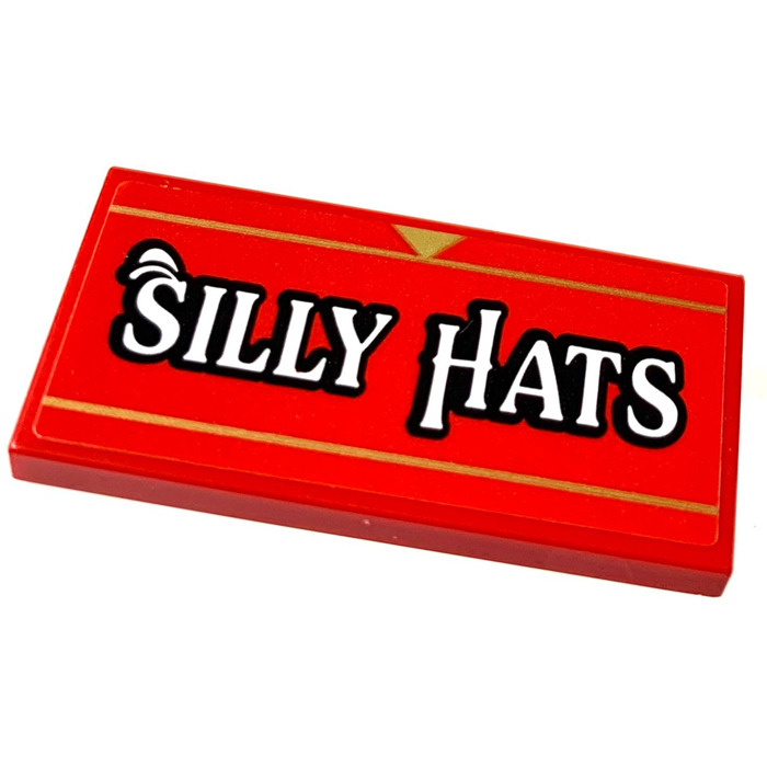 LEGO Tile 2 x 4 with Silly Hats Sticker | Brick Owl - LEGO Marketplace