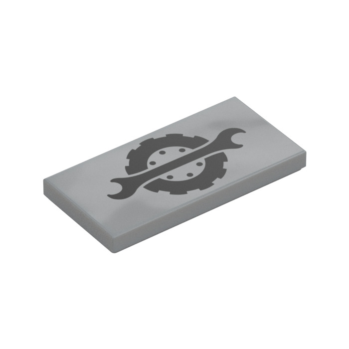 LEGO Tile 2 x 4 with Spanner and Wheel with Tyre (87079 / 107553 ...