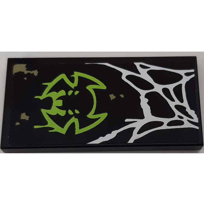 LEGO Tile 2 x 4 with Spider Symbol and Web (Right) Sticker (87079 ...