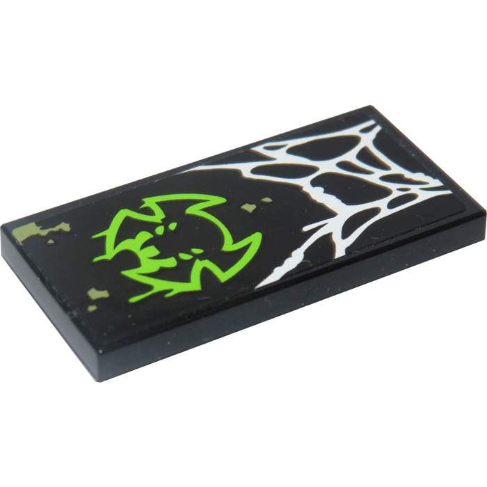 LEGO Tile 2 x 4 with Spider Symbol and Web (Right) Sticker (87079 ...