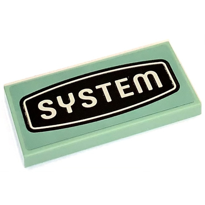 LEGO Tile 2 x 4 with System Emblem Sticker (87079) | Brick Owl - LEGO ...