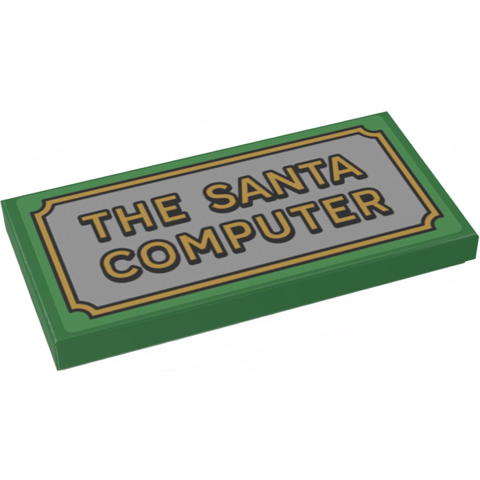 LEGO Tile 2 x 4 with ‘THE SANTA COMPUTER’ Sticker (87079) | Brick Owl ...