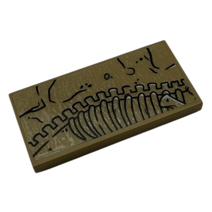 LEGO Tile 2 x 4 with tyrannosaurus rex torso bones (left) Sticker ...