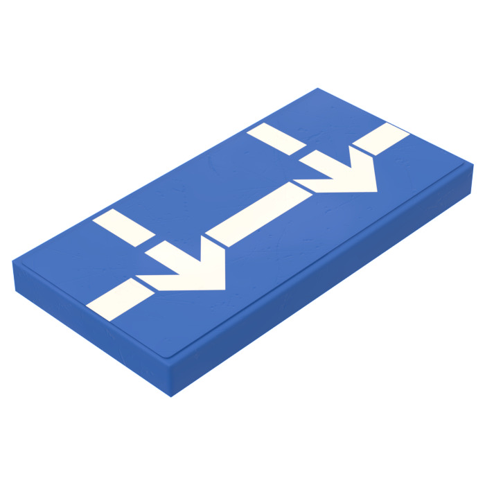 LEGO Tile 2 x 4 with White Arrows and Horizontal Lines Sticker (87079 ...