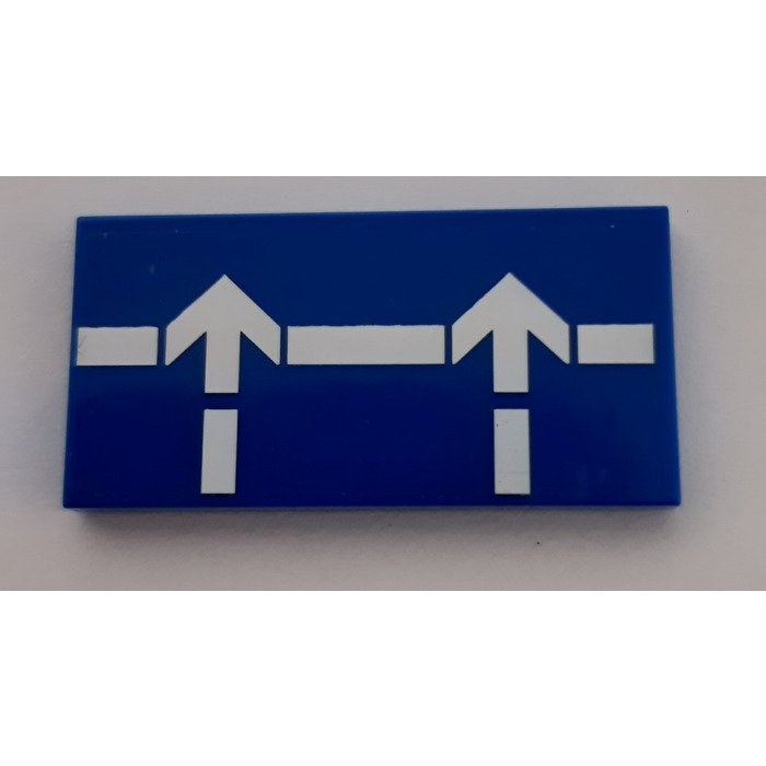 LEGO Tile 2 x 4 with White Arrows and Horizontal Lines Sticker (87079 ...