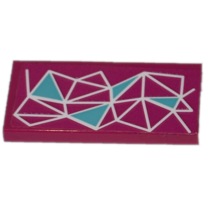 LEGO Tile 2 x 4 with White Lines and Blue Triangels Sticker (87079 ...