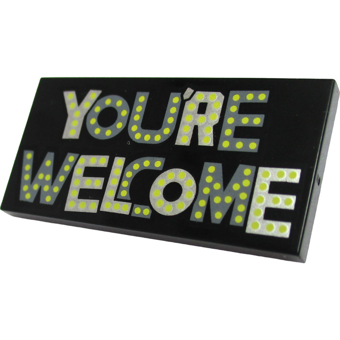 LEGO Tile 2 x 4 with You're Welcome Sign (47602 / 87079) | Brick Owl