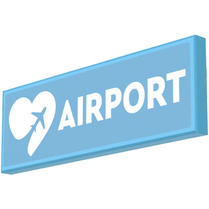 LEGO Tile 2 x 6 with 'AIRPORT' and Heart with Airplane Sticker (69729 ...