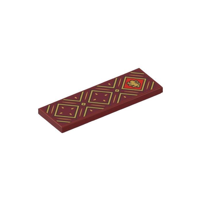 LEGO Tile 2 x 6 with Gold Squares and HP Gryffindor House Lion Sticker ...