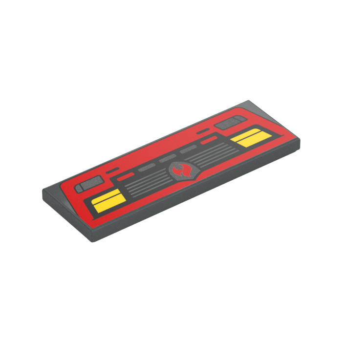 LEGO Tile 2 x 6 with Headlights and Grille with Fire Logo (69729 / ...