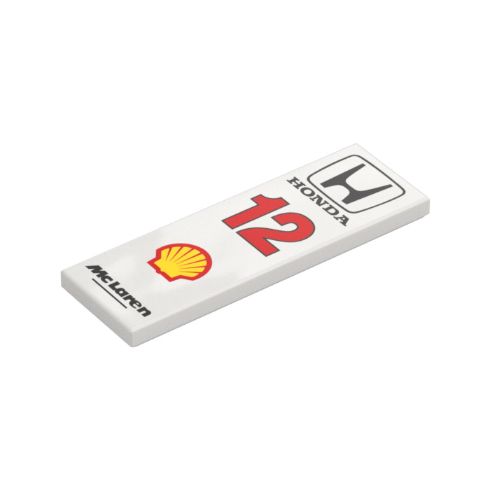 LEGO Tile 2 x 6 with ‘Honda, 12, Shell and McLaren’ (69729 / 106950 ...