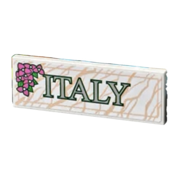 LEGO Tile 2 x 6 with Italy Sticker (69729) | Brick Owl - LEGO Marketplace