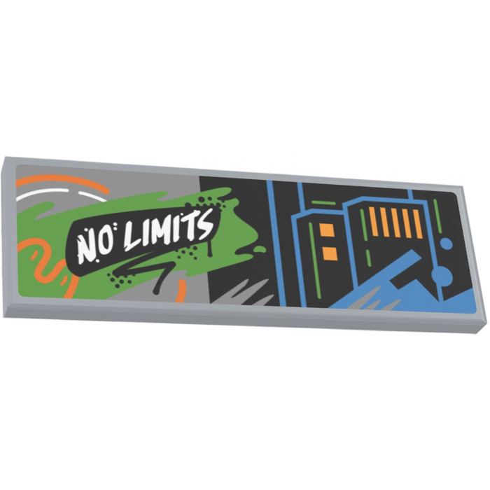 LEGO Tile 2 x 6 with ‘NO LIMITS’ and Cityscape Graffiti Sticker (69729 ...
