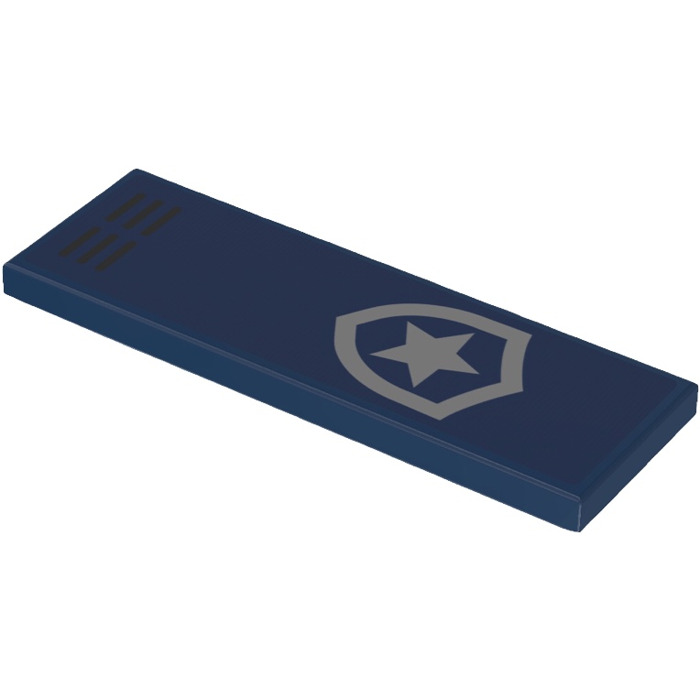 LEGO Tile 2 x 6 with Police Badge and Black Lines Sticker (69729 ...