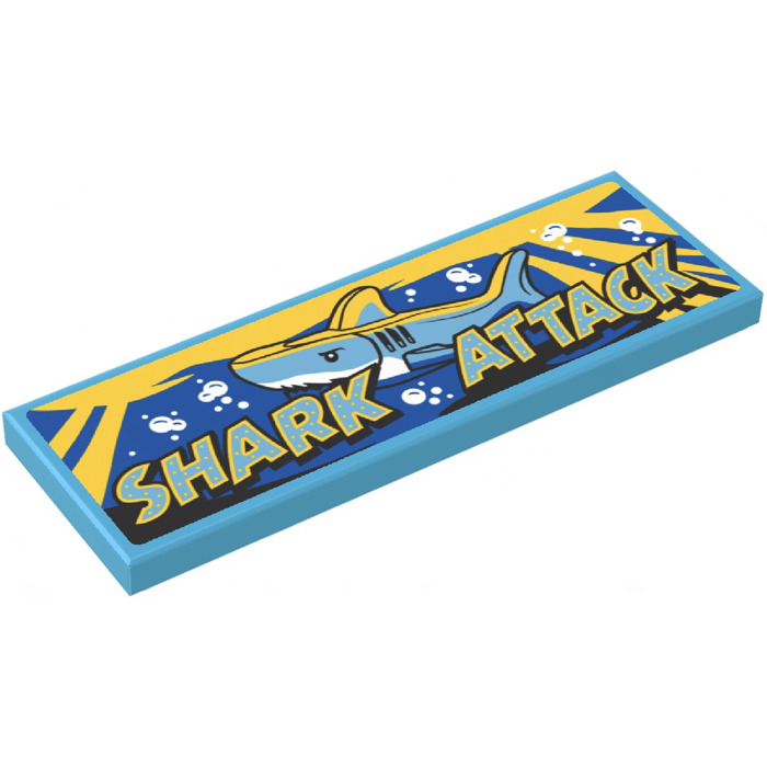 LEGO Tile 2 x 6 with ‘SHARK ATTACK’ and Shark Sticker (69729) | Brick ...