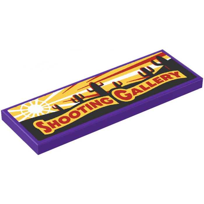 LEGO Tile 2 x 6 with ‘SHOOTING GALLERY’ and Cactus Sticker (69729 ...