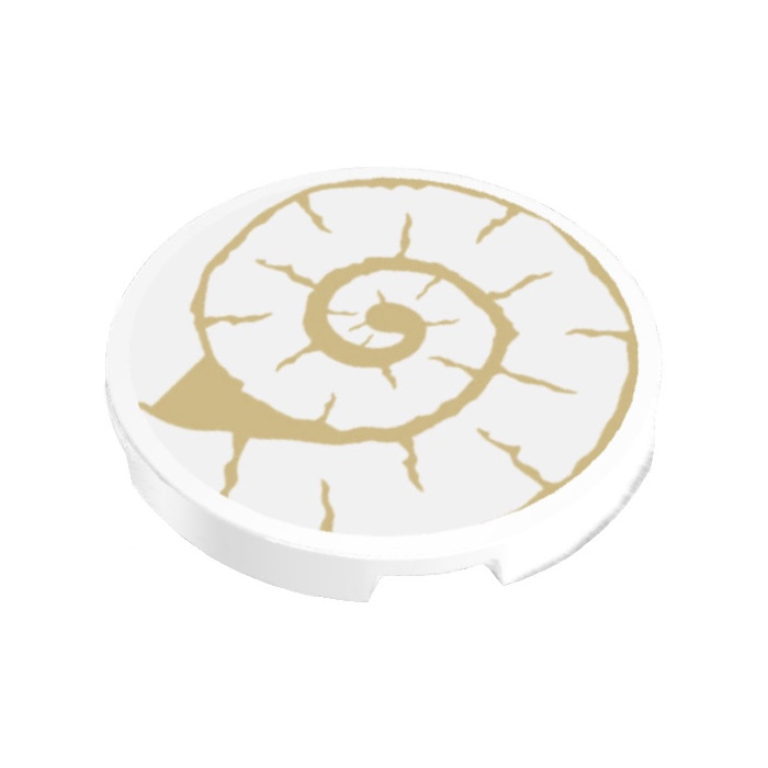 LEGO Tile 3 x 3 Round with Cracked Gold Spiral (Right) Sticker (67095 ...