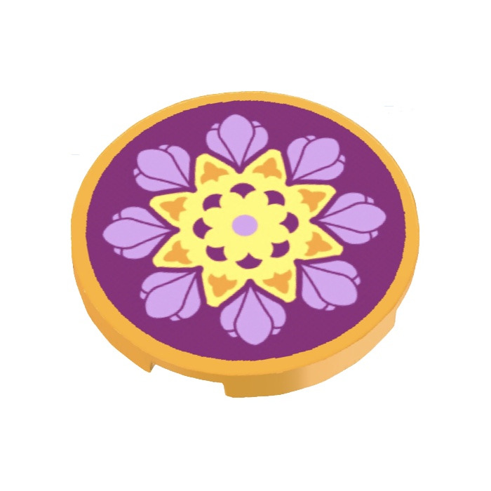 LEGO Tile 3 x 3 Round with Tulip Patterned Rug Sticker (67095) | Brick ...