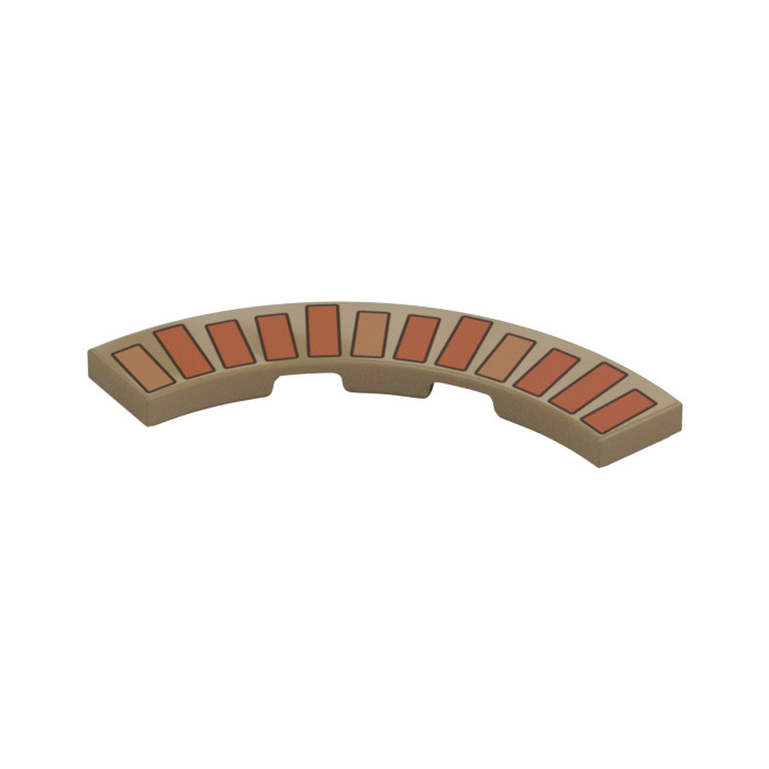 LEGO Tile 4 x 4 Curved Corner with Cutouts with Flesh and Medium Dark ...