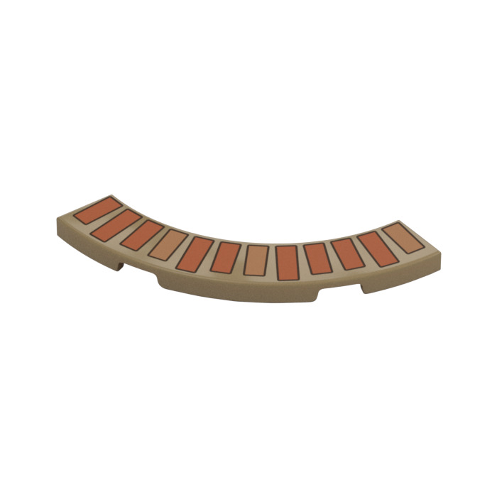 LEGO Tile 4 x 4 Curved Corner with Cutouts with Flesh and Medium Dark ...
