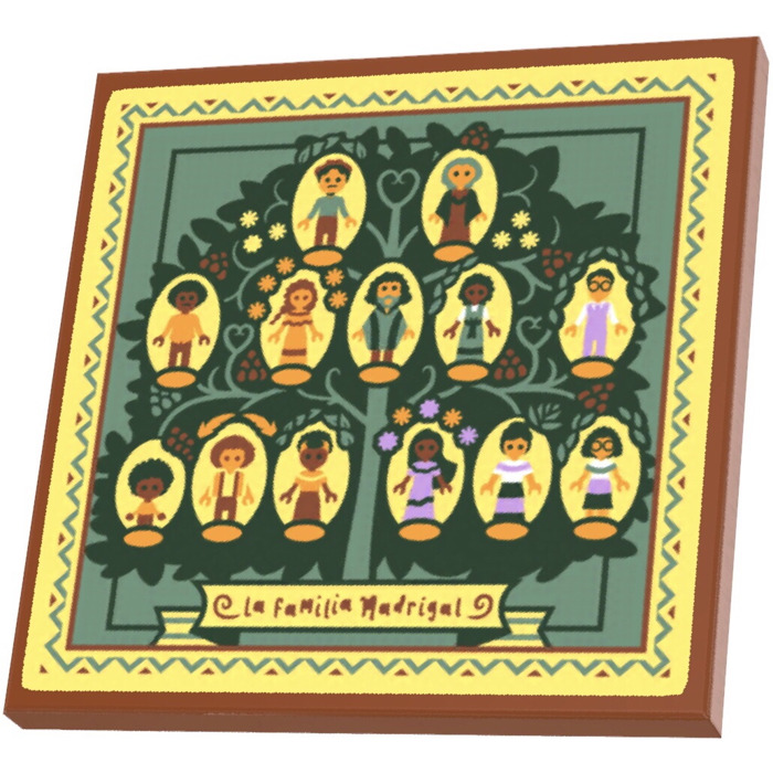 LEGO Tile 4 x 4 with ‘La Familia Madrigal’ and Family Tree Sticker ...