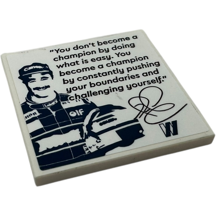 LEGO Tile 4 x 4 with 'Nigel Mansell' Signature, Quote und Image Sticker ...