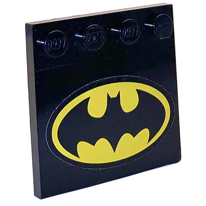 LEGO Tile 4 x 4 with Studs on Edge with Batman logo Sticker (6179 ...