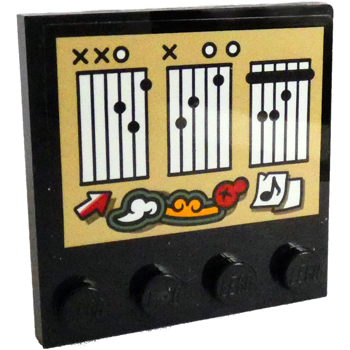 LEGO Tile 4 x 4 with Studs on Edge with Black and White games Sticker ...