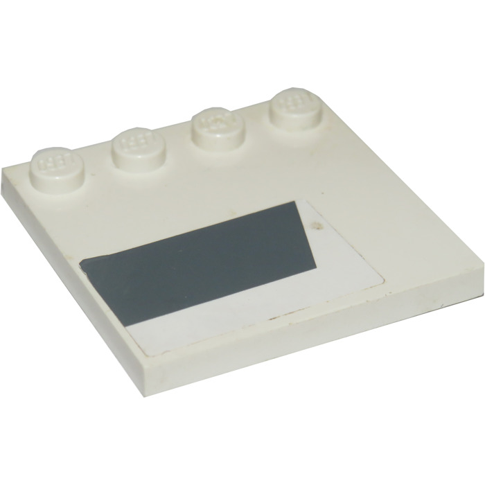 LEGO Tile 4 x 4 with Studs on Edge with Gray Panel Model Right Sticker ...