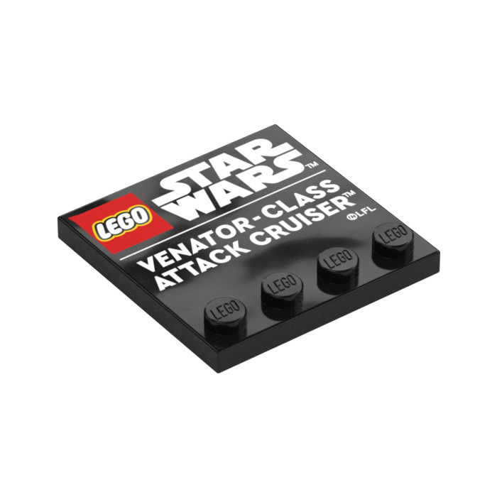 LEGO Tile 4 x 4 with Studs on Edge with Lego Logo, 'STAR WARS' and ...
