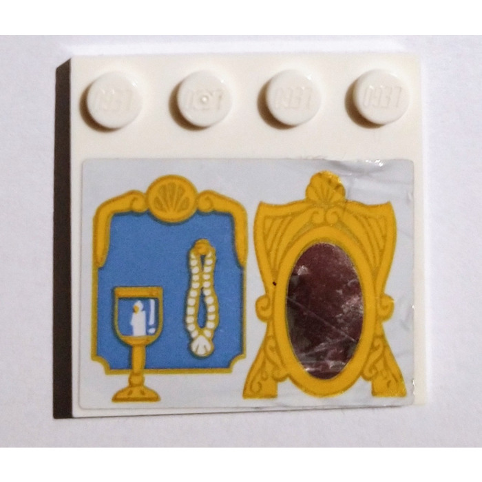 LEGO Tile 4 x 4 with Studs on Edge with Mirror and Candle Sticker (6179 ...