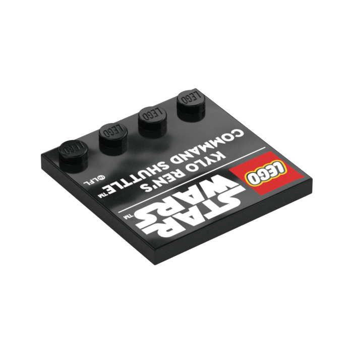 LEGO Tile 4 x 4 with Studs on Edge with Star Wars Logo and ‘KYLO REN’S ...